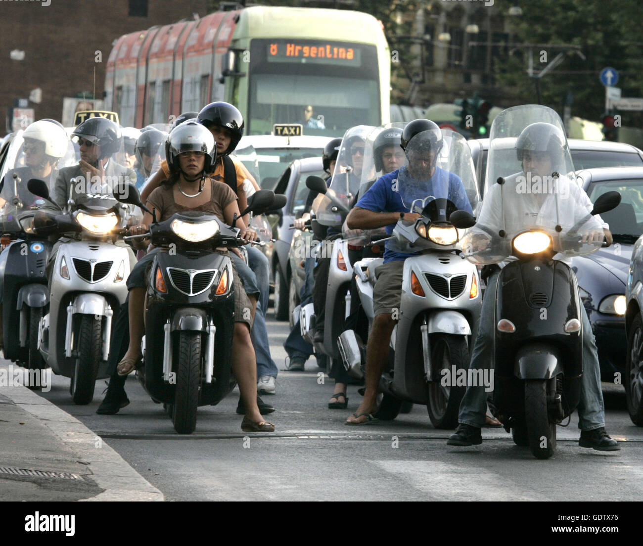 Traffic jam in Rome Stock Photo - Alamy