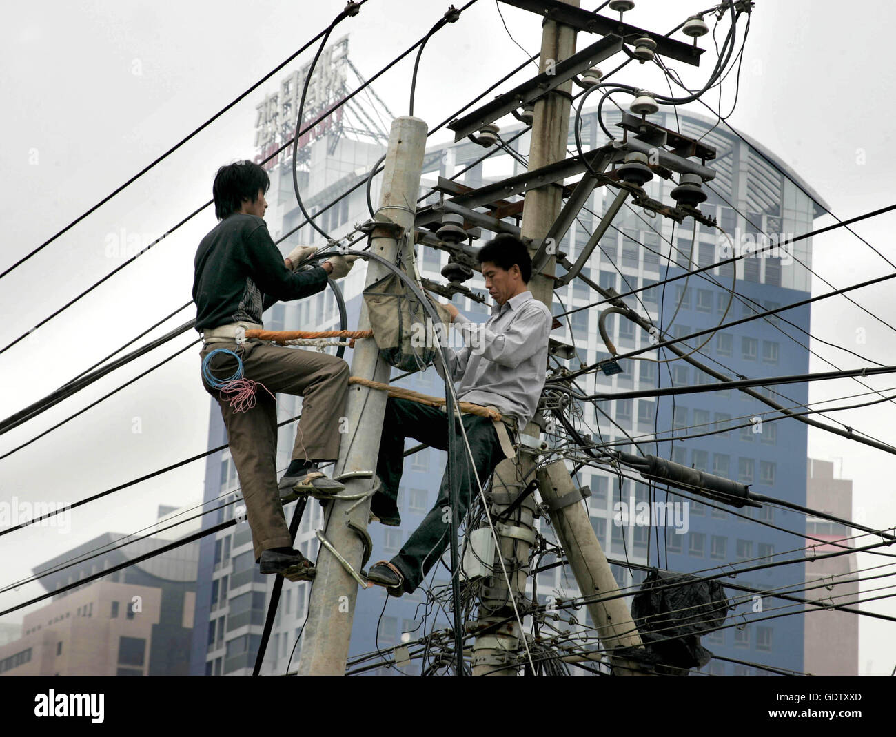 Telephone lines in Beijing Stock Photo - Alamy