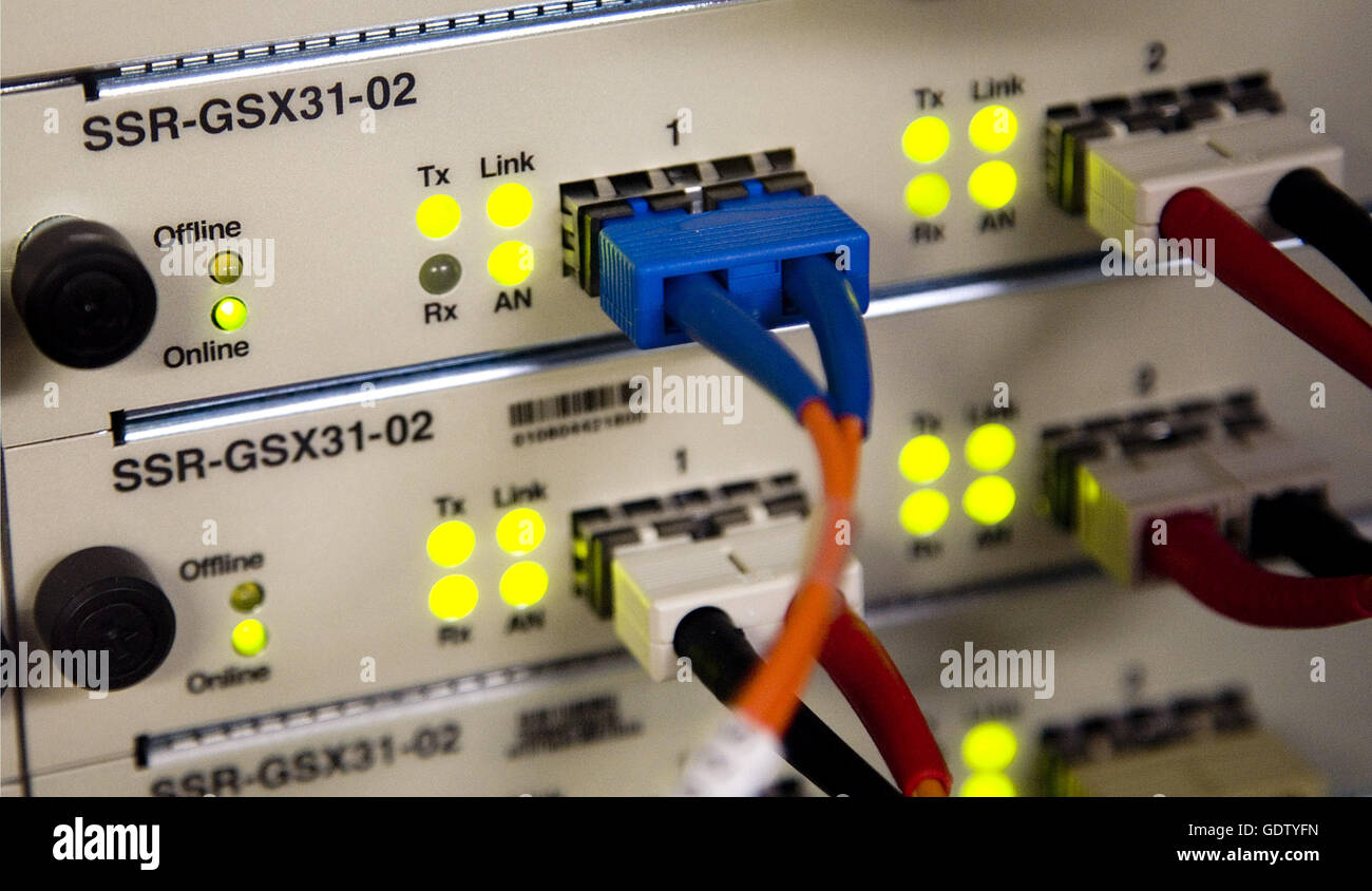 Data network patch panel Stock Photo - Alamy