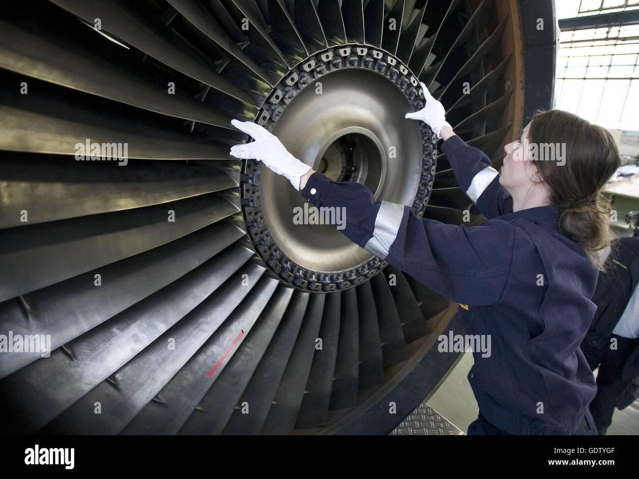 Aircraft mechanic training at a jet engine hi-res stock photography and ...