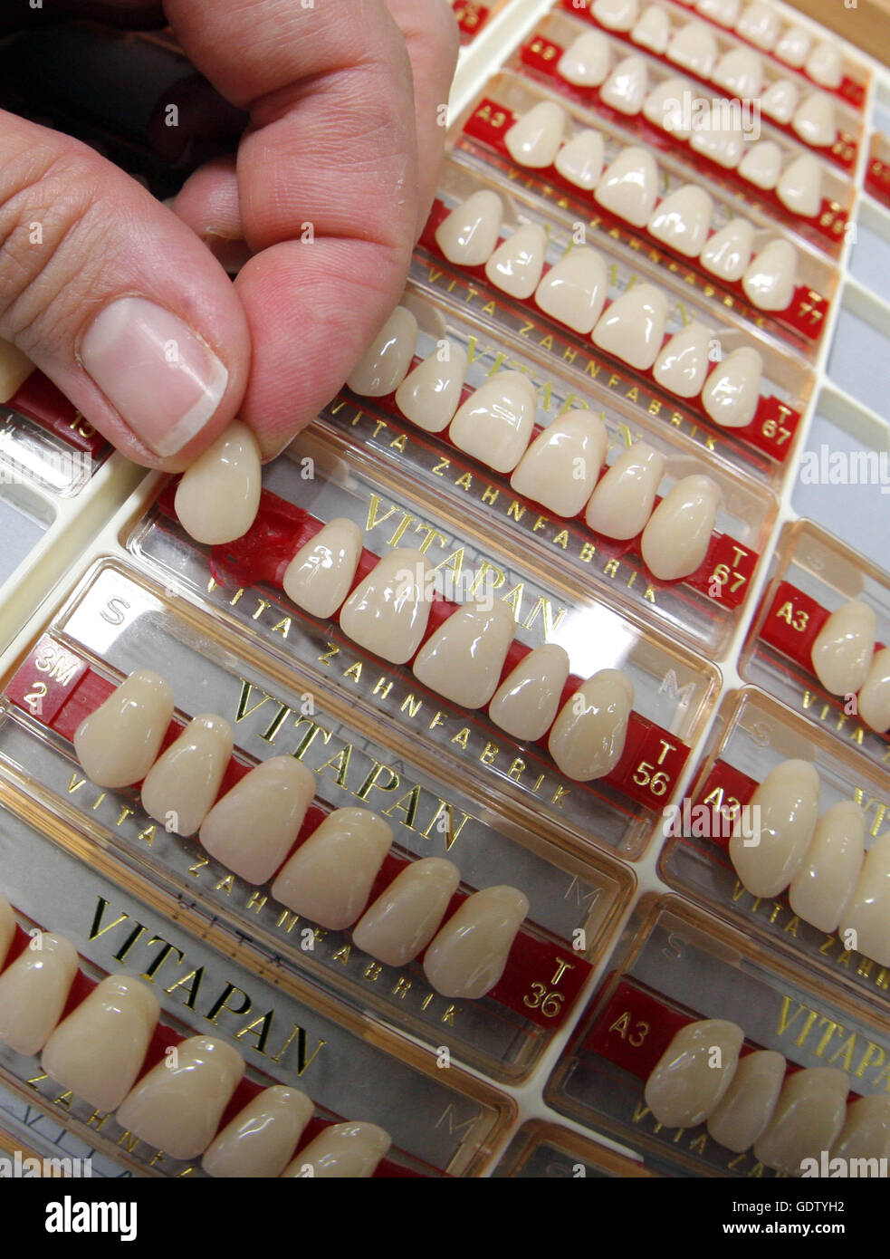 Germany artificial teeth in a dental laboratory hi-res stock ...