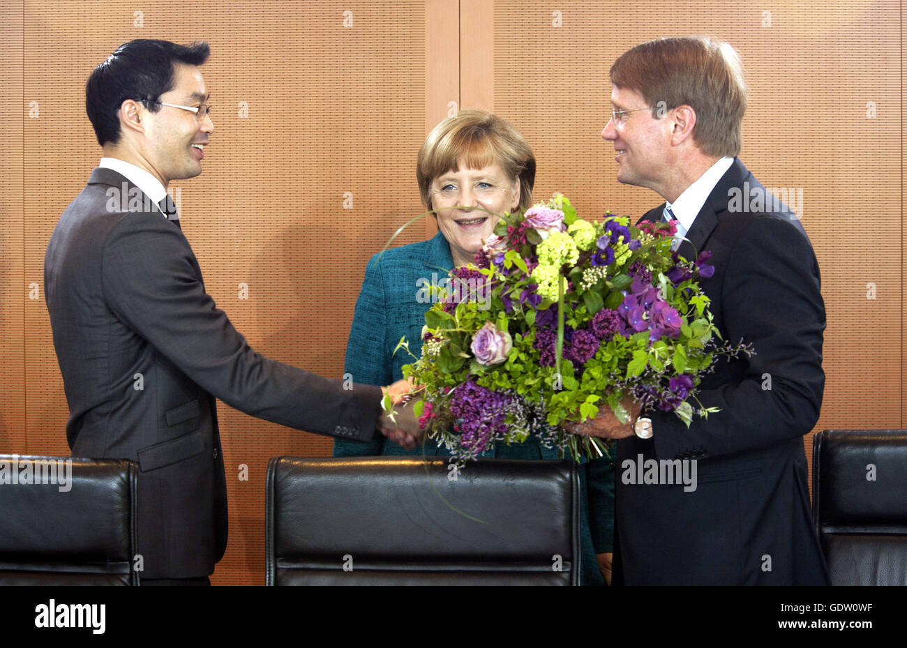 Federal minister of economics and ronald pofalla hi-res stock ...