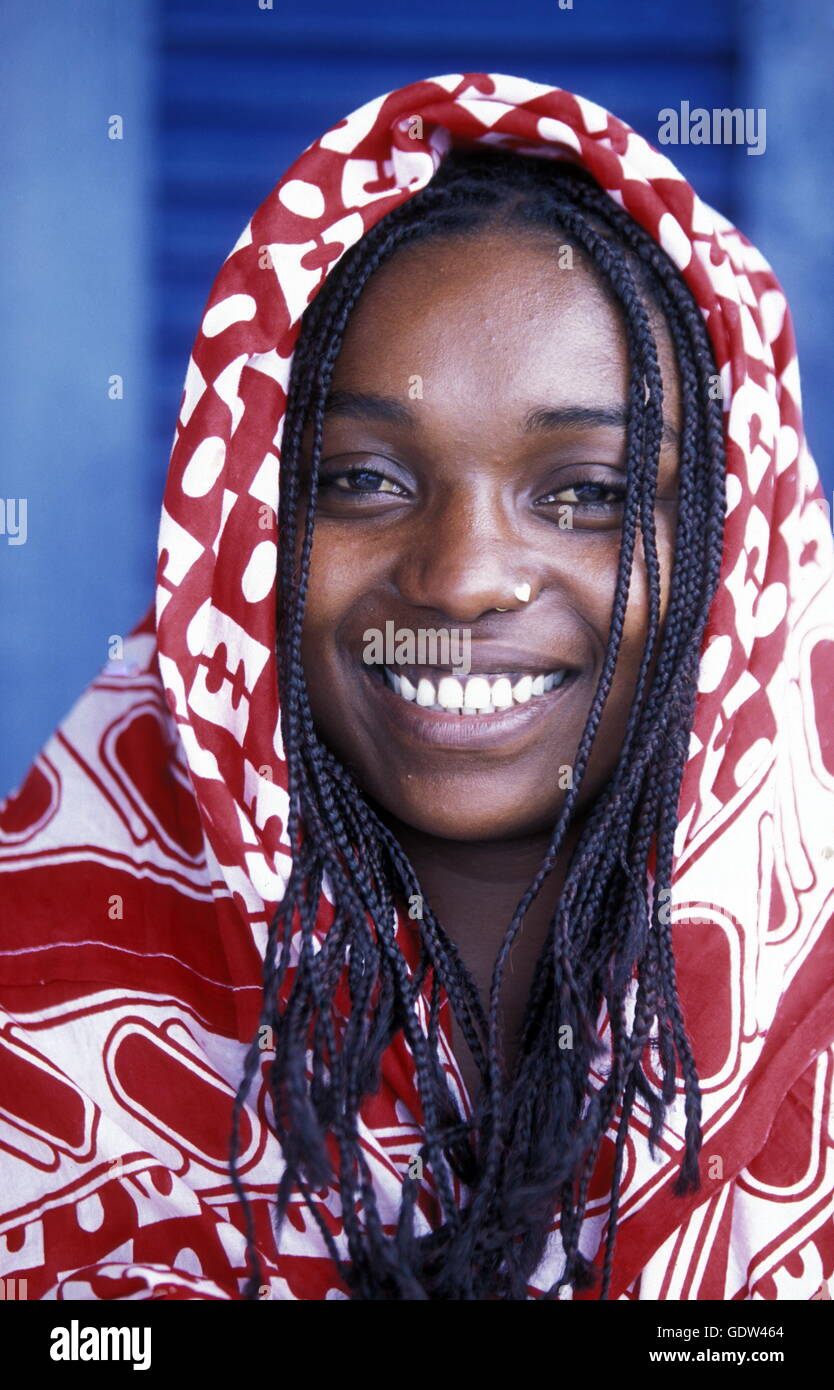 a women in the city of Moutsamudu on the Island of Anjouan on the ...