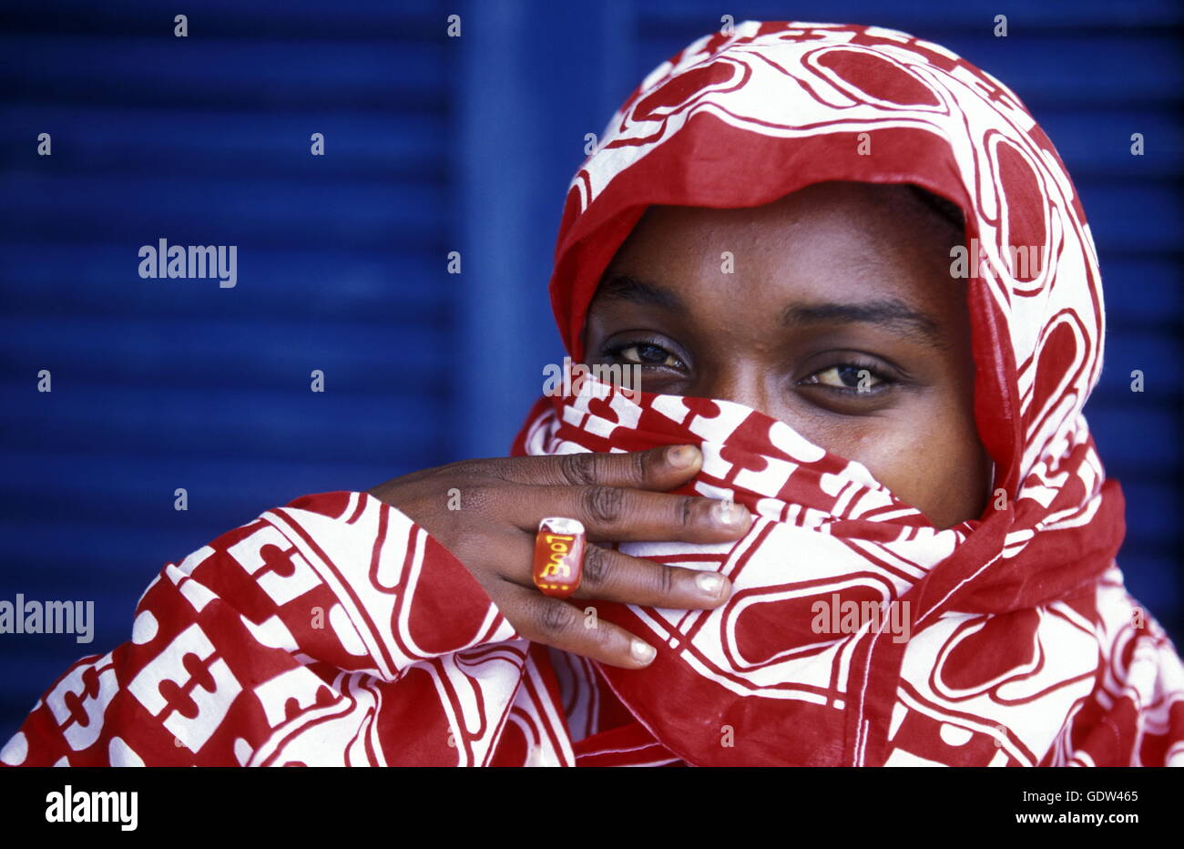 a women in the city of Moutsamudu on the Island of Anjouan on the ...