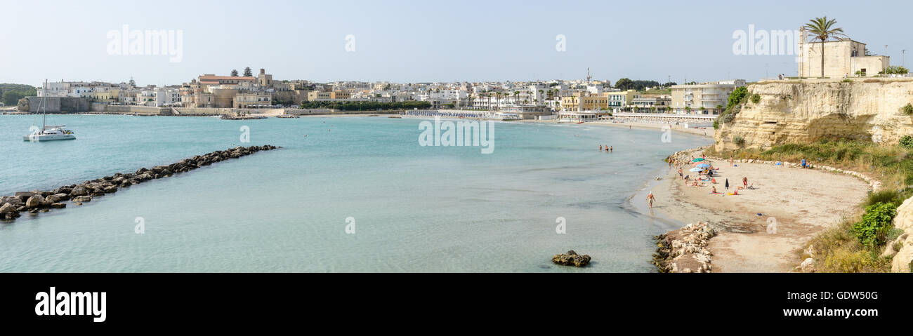 Beautiful town of Otranto and its beach on Salento peninsula in Puglia ...
