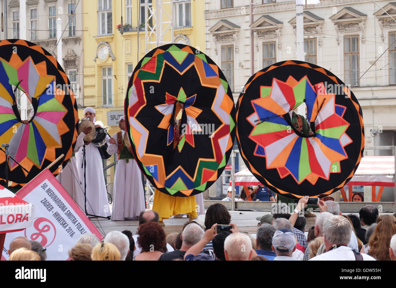 Members of Al Tannoura Folklore Troupe, Cairo, Egypt during the 50th ...