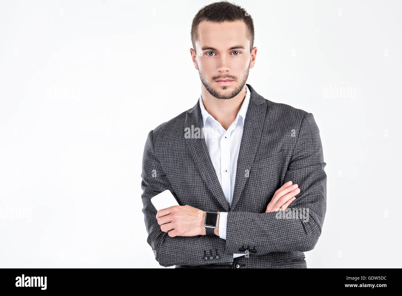 Photo of stylish handsome young man isolated on white background. Man ...