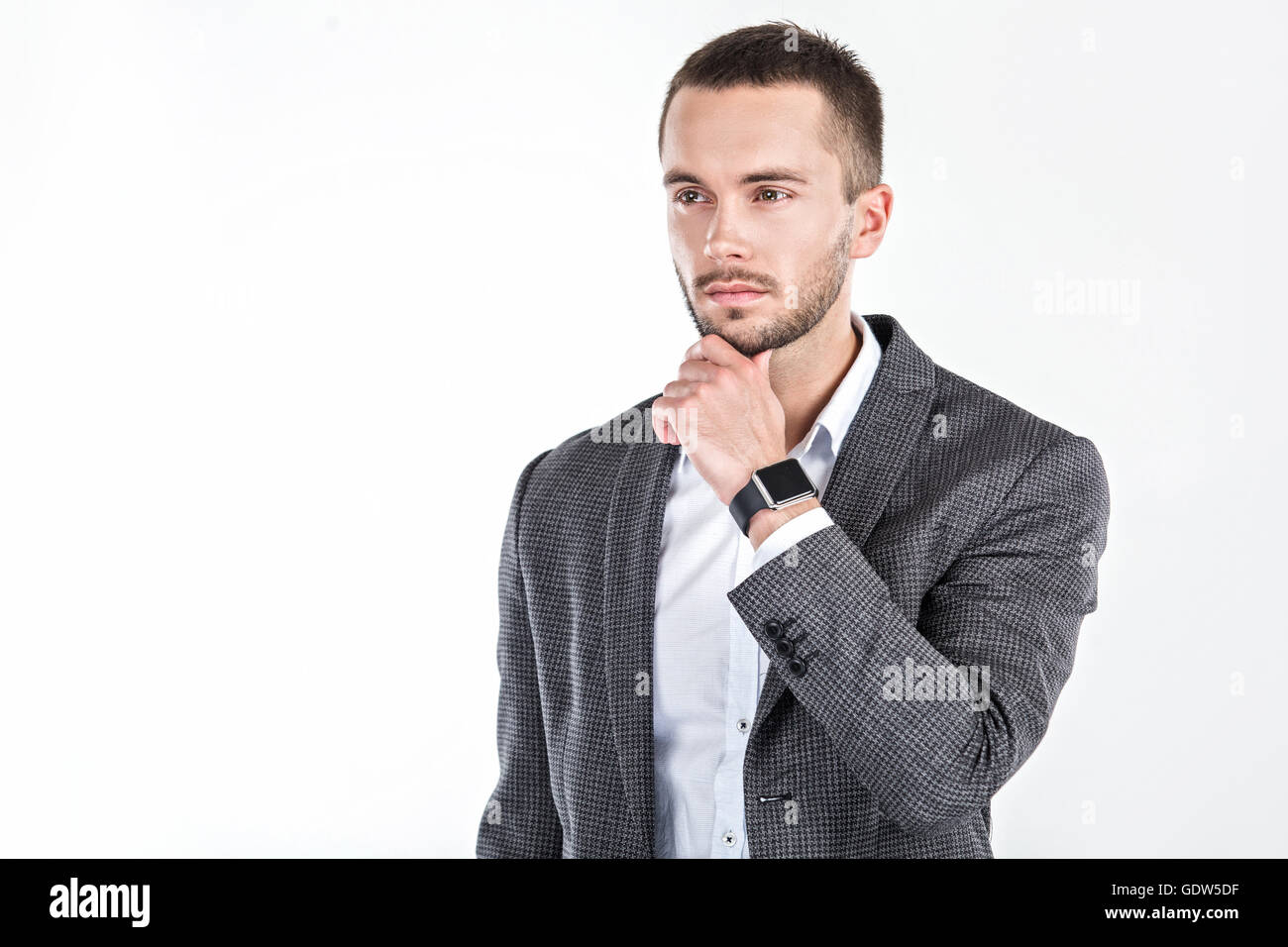 Photo of stylish handsome young man isolated on white background. Man ...