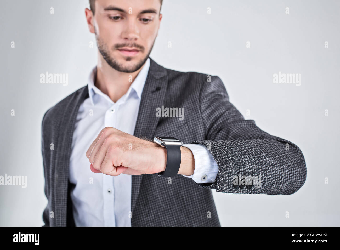Photo of stylish handsome young man isolated on white background. Man ...
