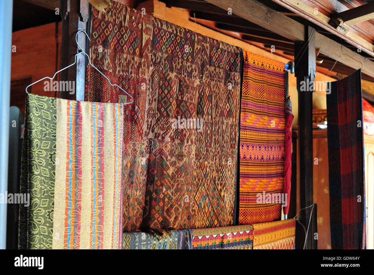 Traditional Balinese veawing works called Ikat Stock Photo - Alamy