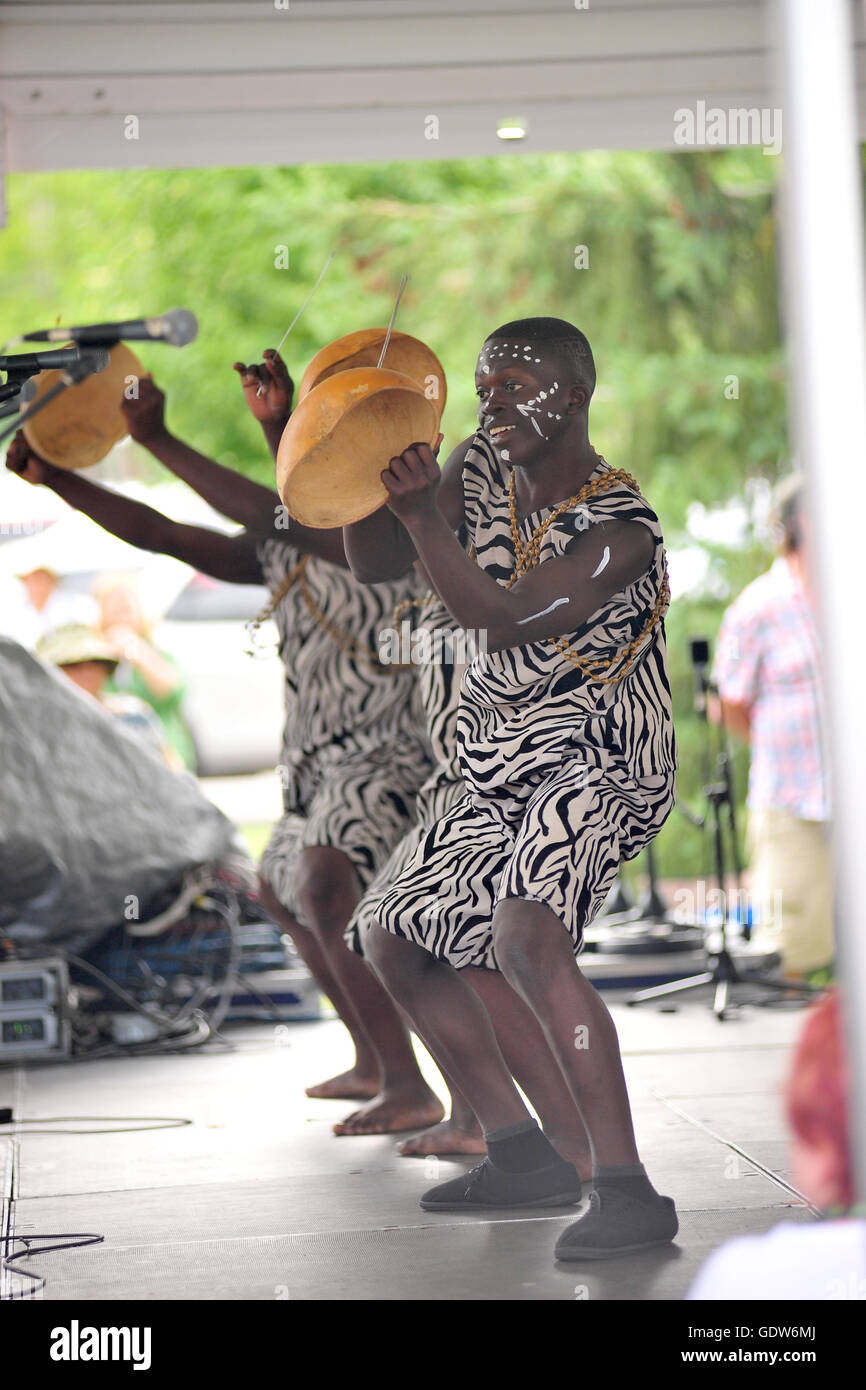 A Ugandan dance troop dancing at an international music festival held ...