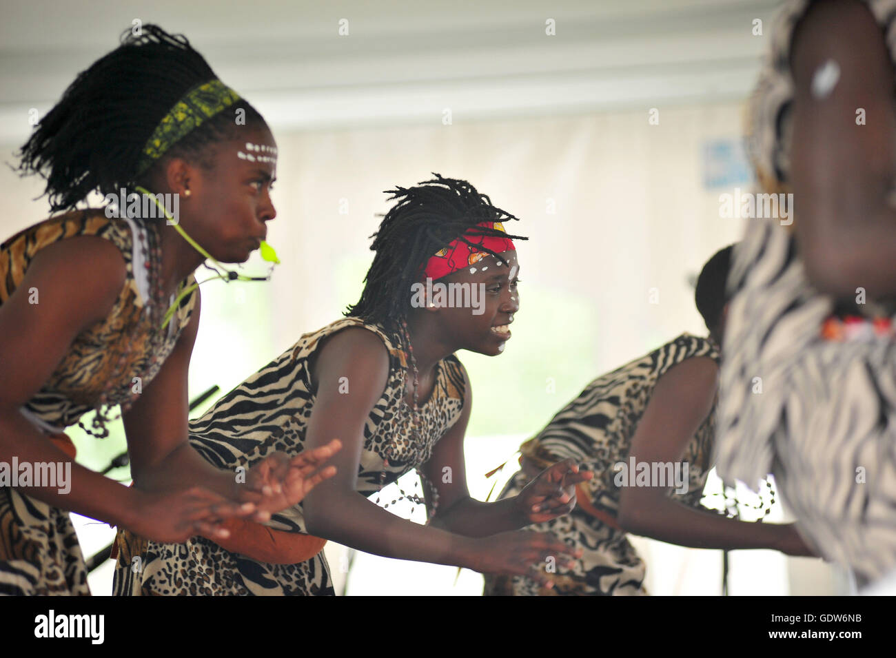 A Ugandan dance troop dancing at an international music festival held ...