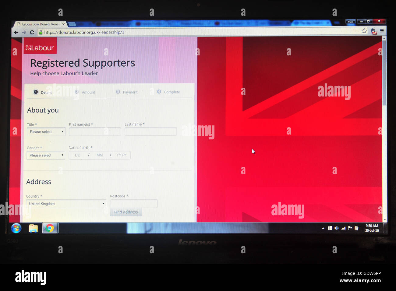 A website page showing the process of becoming a registered Labour ...
