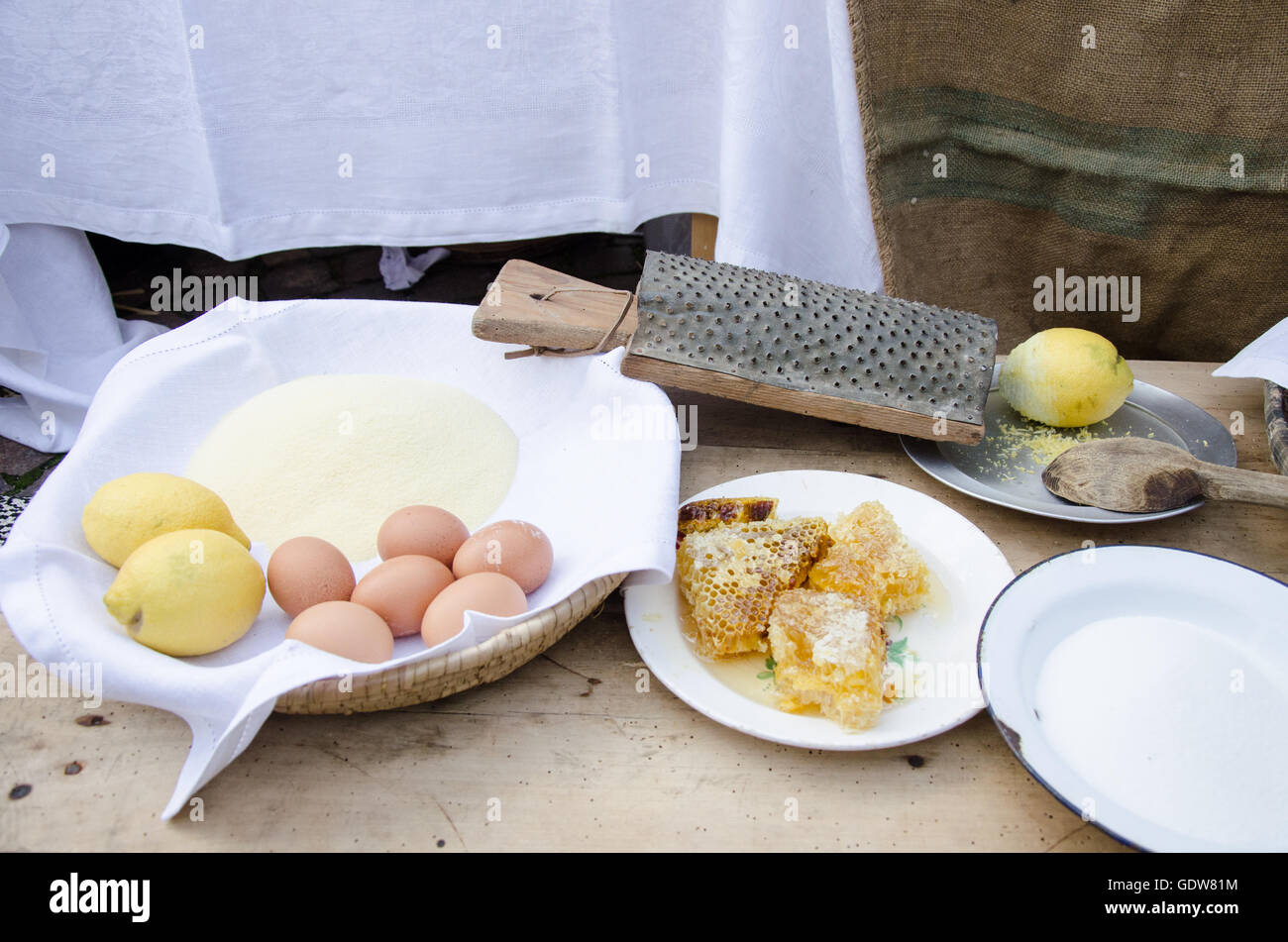 The composition of the ancient household utensils Stock Photo - Alamy