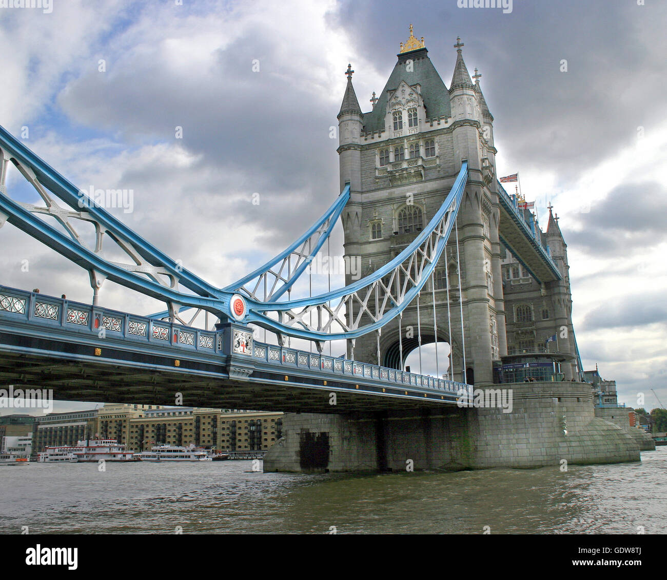 Low perspective of Tower Bridge, London,UK Stock Photo - Alamy