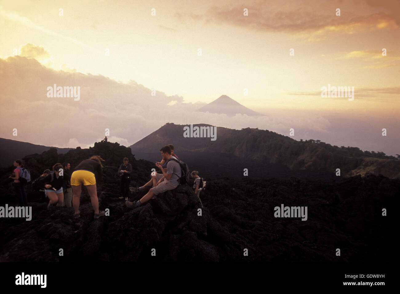 the landscape allound the Volcano Pacayal near the City of Guatemala ...