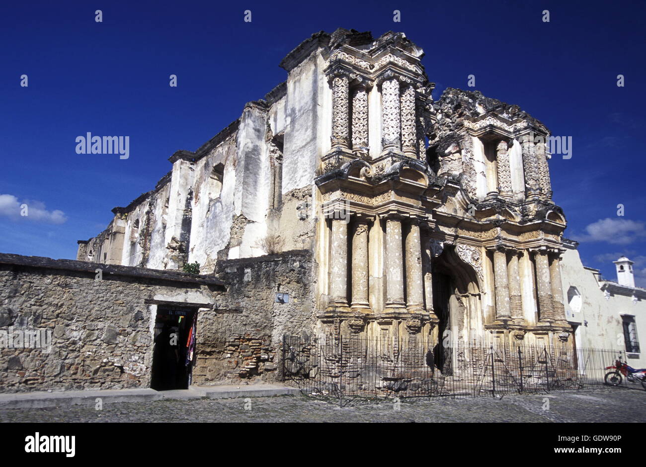 the old city in the town of Antigua in Guatemala in central America ...