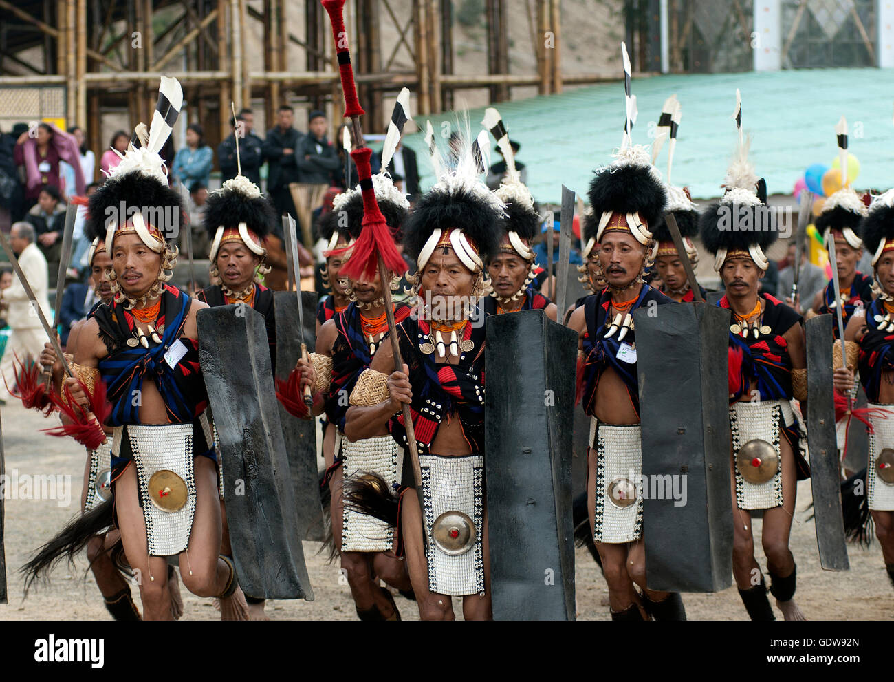 The image of Angami Tribes men performing in Nagaland, India Stock ...