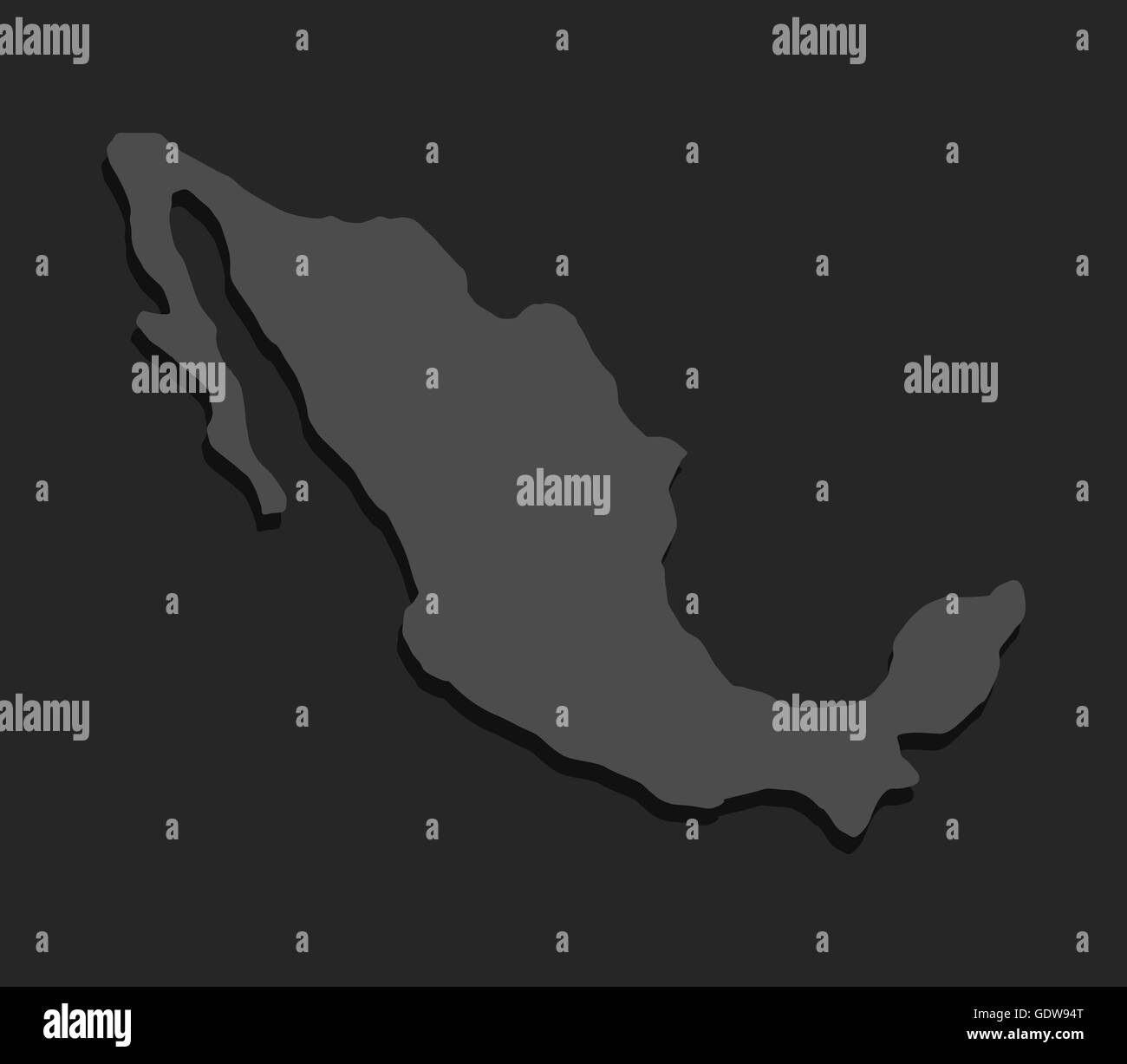 Mexican map isolated icon Black and White Stock Photos & Images - Alamy