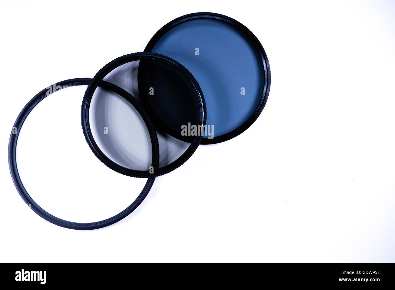 Photographic camera equipment lens filter on white background Stock ...