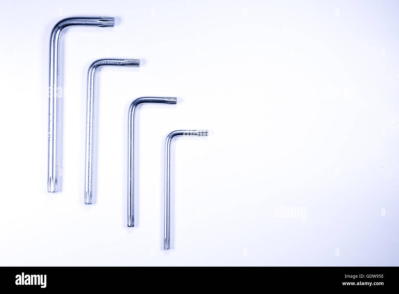hex keys on white. industrial equipment Stock Photo - Alamy