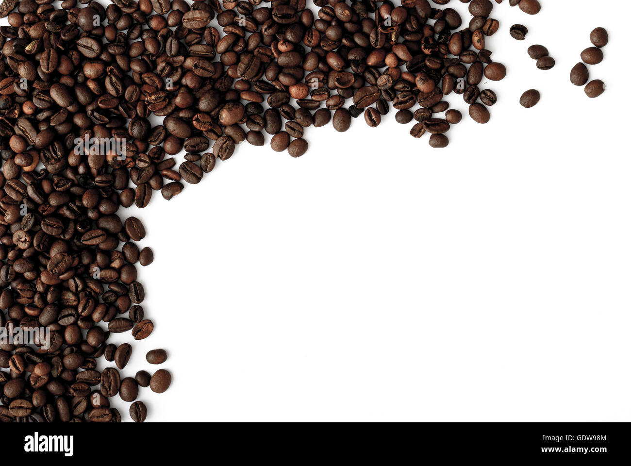 the coffee grains which are beautifully spread out on a white ...