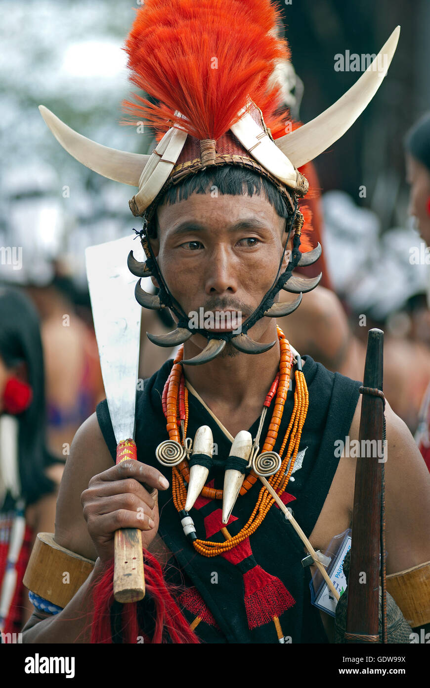 The image of Chang Tribe man at Horbill festival, nagaland, India Stock ...