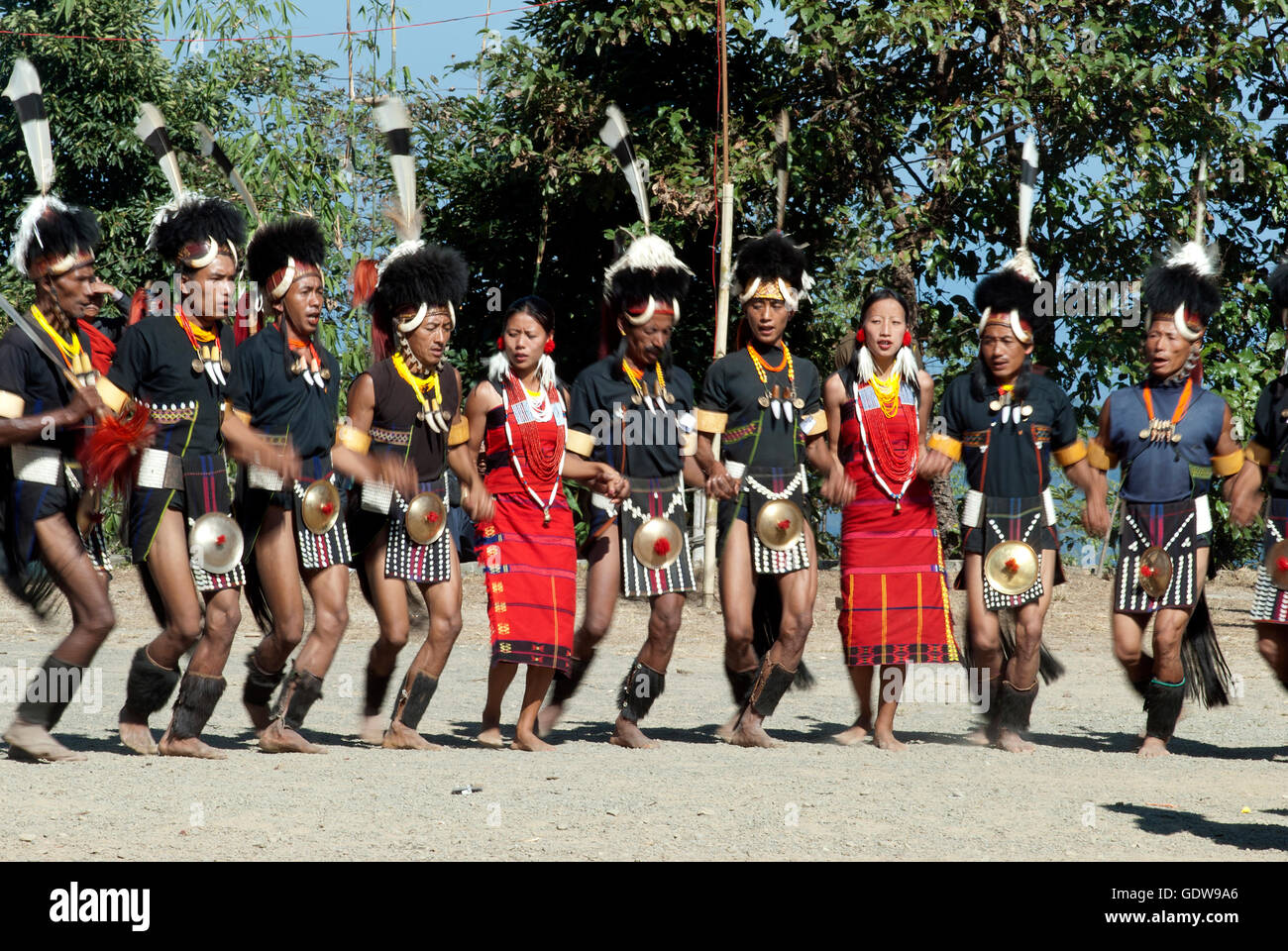 Chang tribe dance at horbill festival hi-res stock photography and ...