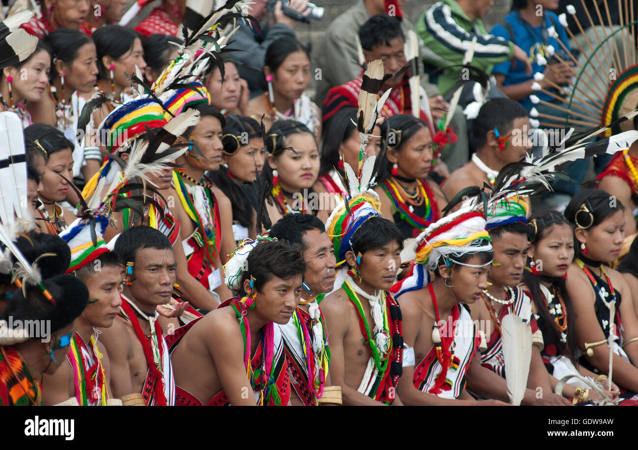The image of Angami Naga tribe men at Hornbill festival, Nagaland, Inda Stock Photo - Alamy