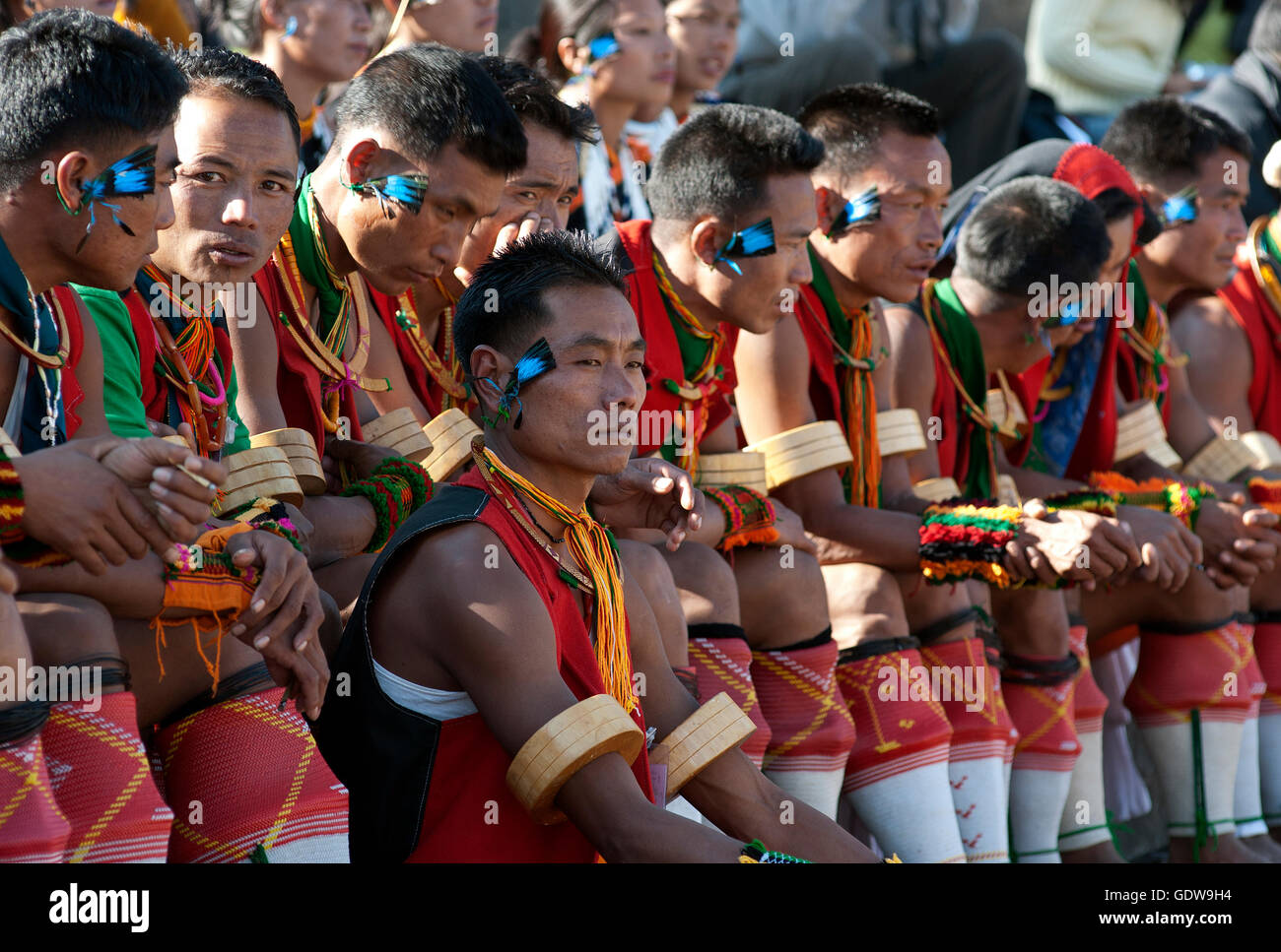 Angami tribes men performing in nagaland hi-res stock photography and images - Alamy