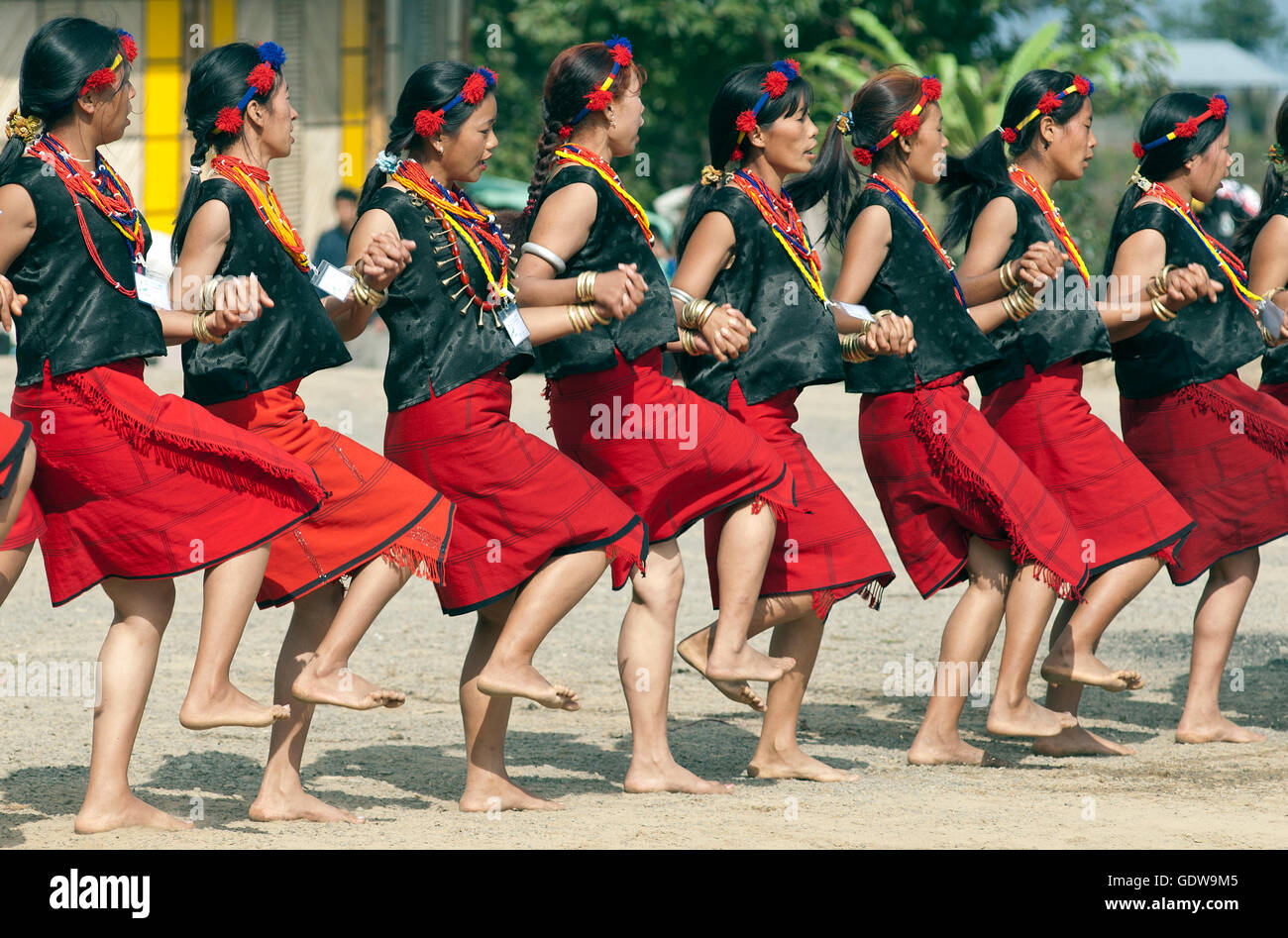 The image of Pochury tribe girls performing at Hornbill Festival ...