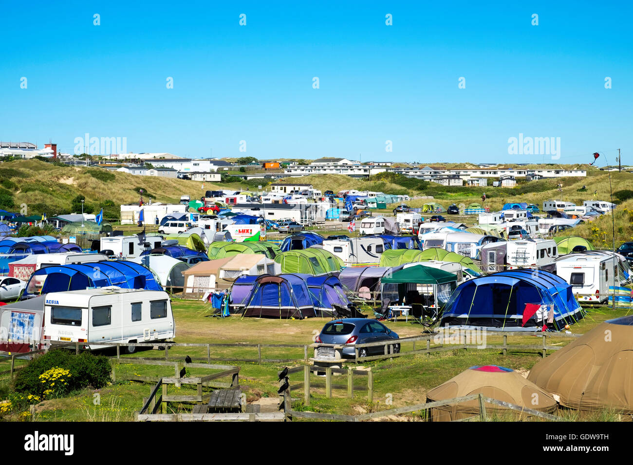 Tents and Caravans at Perran Sands holiday camp in Perranporth ...