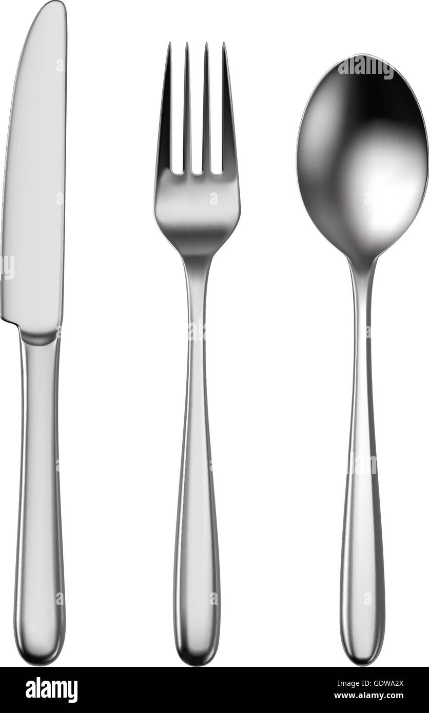 Silver service cutlery Stock Vector Images - Alamy