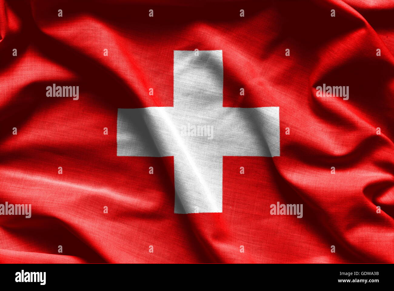Swiss waving flag - fabric background - high resolution Stock Photo - Alamy
