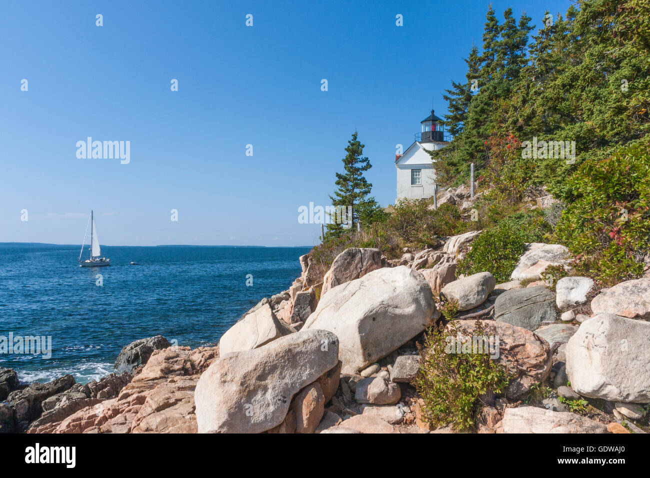 Bass Harbor Head Lighthouse on Mount Desert Island, Maine. Built in ...