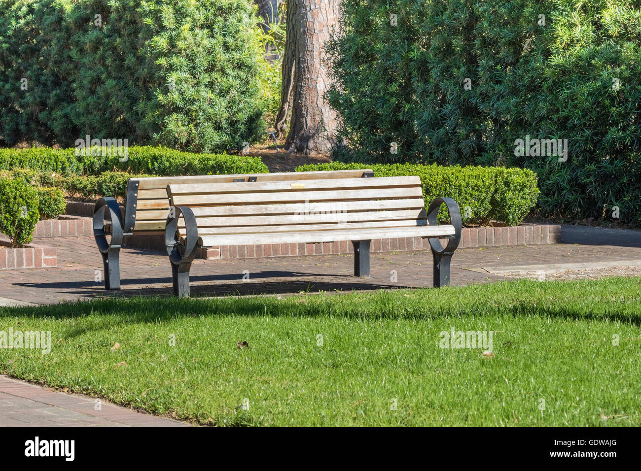 Garden benches at Mercer Arboretum and Botanical Gardens in Spring ...