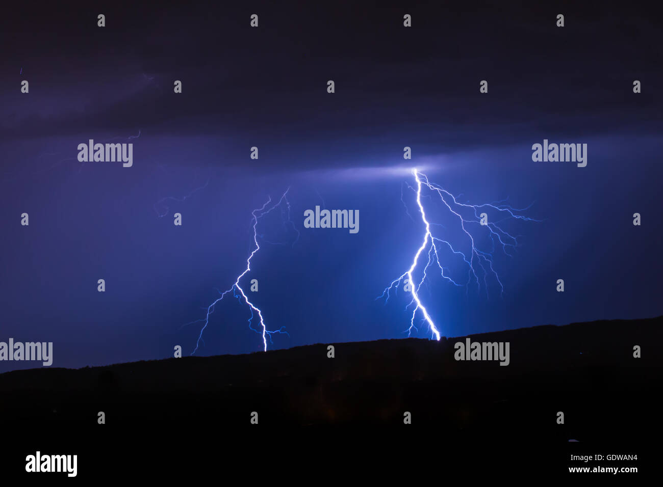 Double lightning strike in hi-res stock photography and images - Alamy