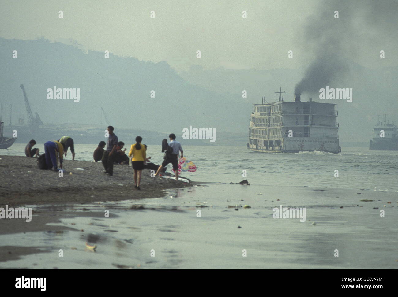 a ferry in the city of Chongqing in the province of Sichuan in china in ...