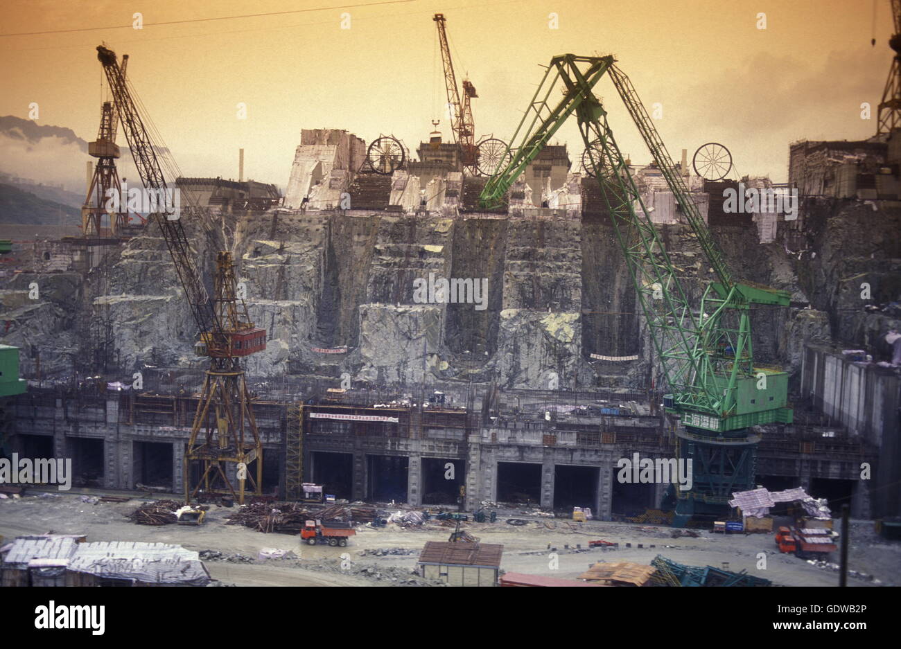 the constructions work at the three gorges dam project on the yangzi ...