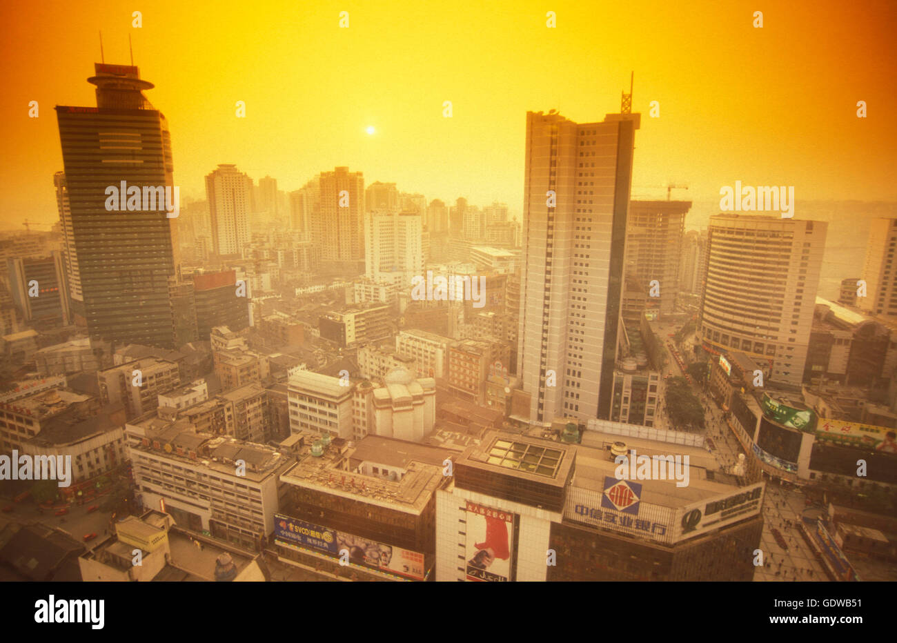 the skyline of the city of Chongqing in the province of Sichuan in ...