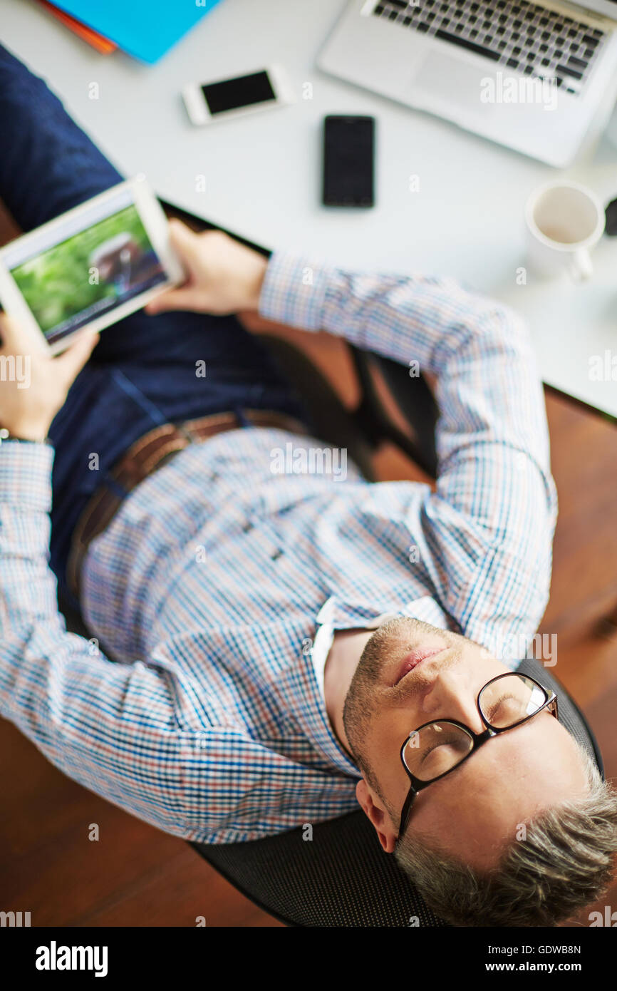 Relaxing at work Stock Photo - Alamy