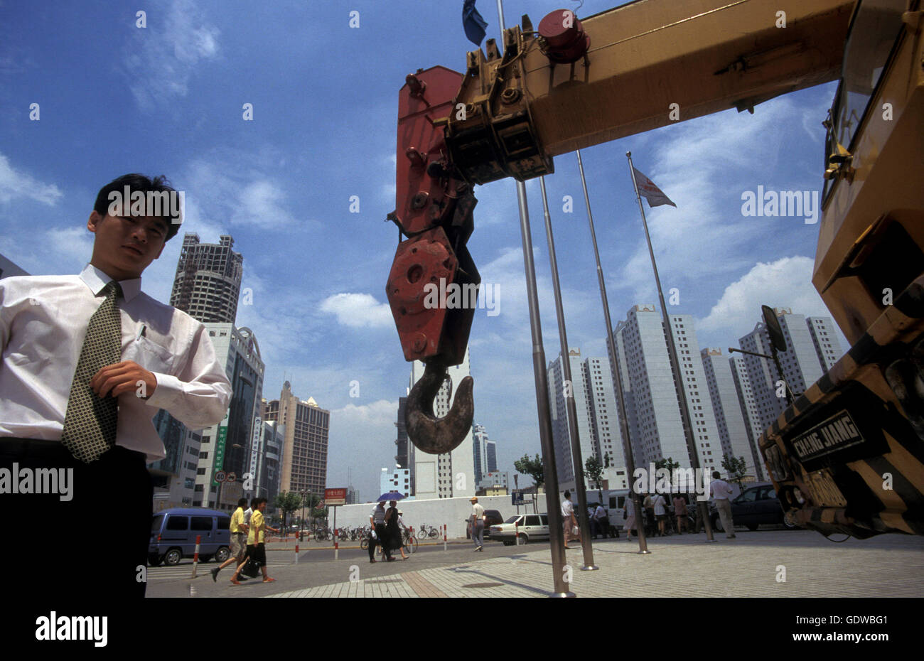 the new city of pudong and construction in the City of Shanghai in ...