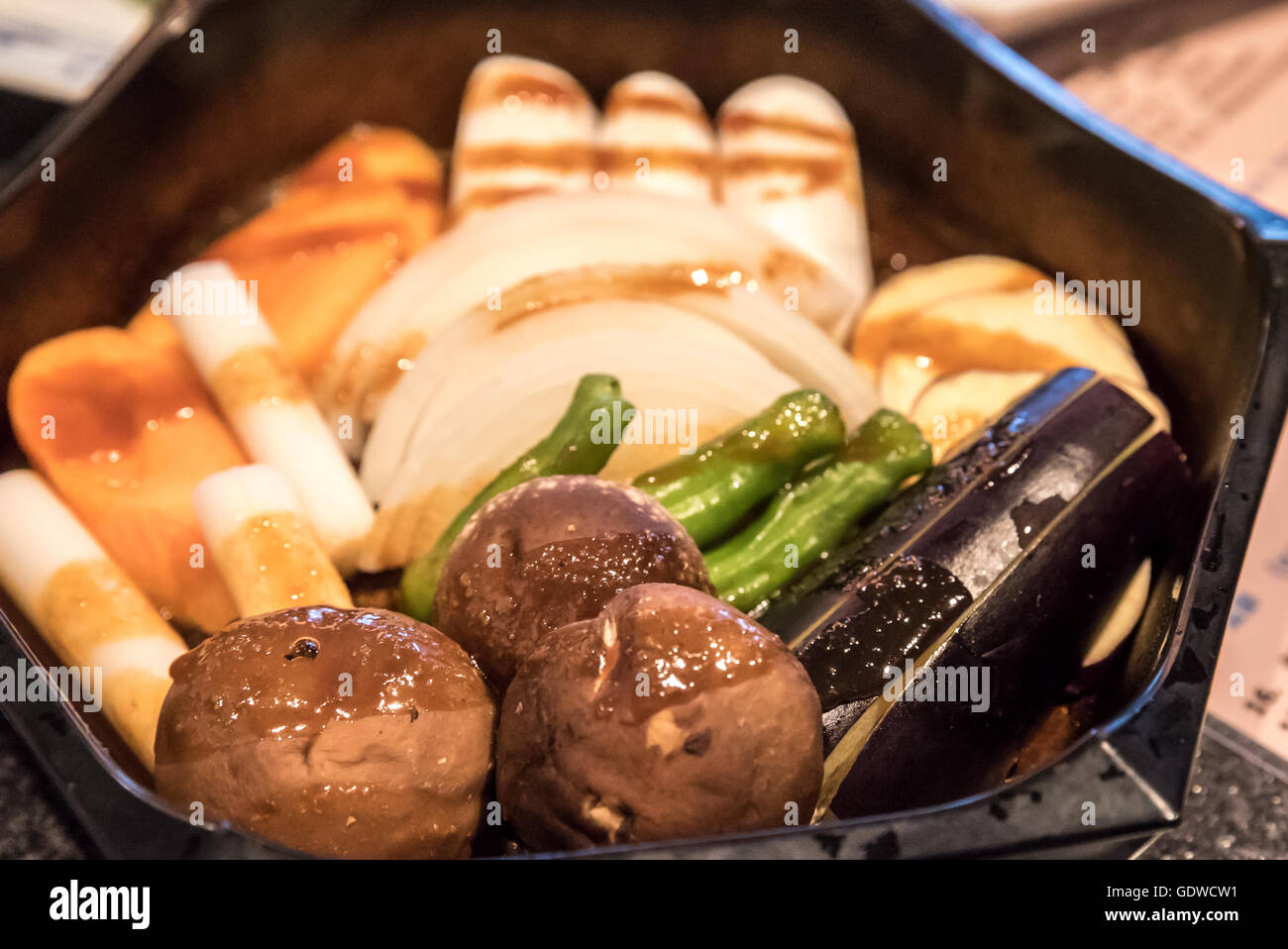 Variety of vegetables for grilled yakiniku Stock Photo - Alamy