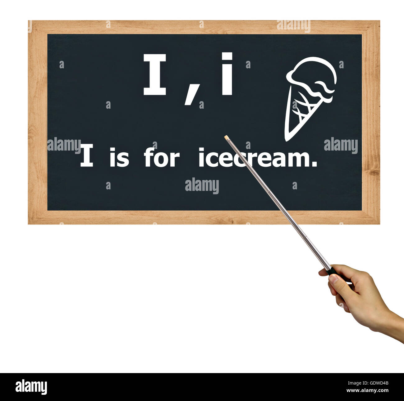 blackboard for abc alphabet learning and Hand holding pointer Stock ...