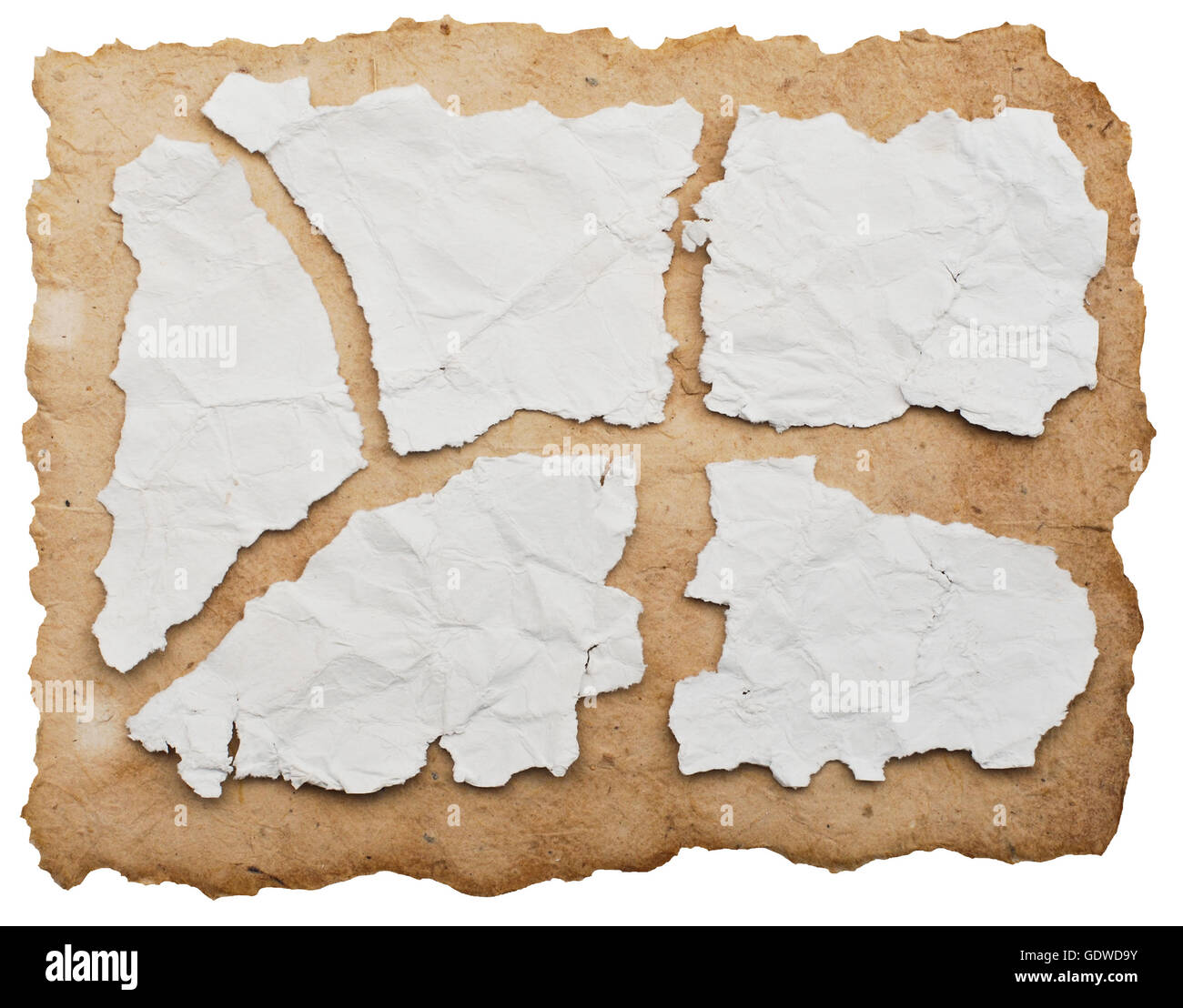 Aged paper sheet ripped Cut Out Stock Images & Pictures - Alamy