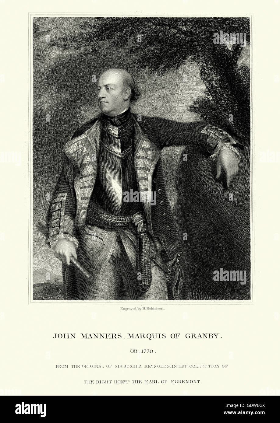 Portrait of John Manners, Marquess of Granby a British soldier. Granby ...