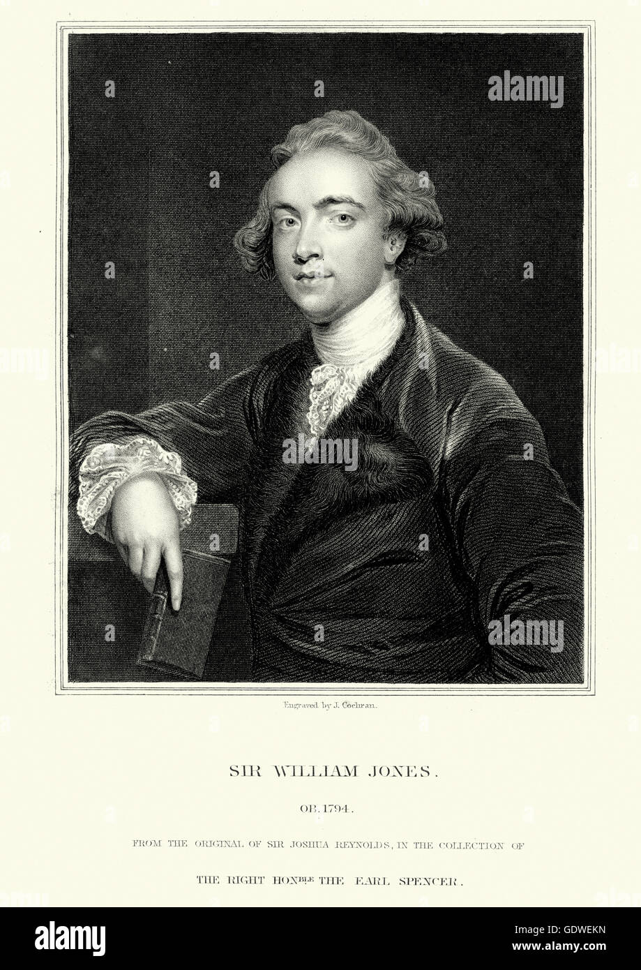 Portrait of Sir William Jones an Anglo-Welsh philologist, a puisne ...