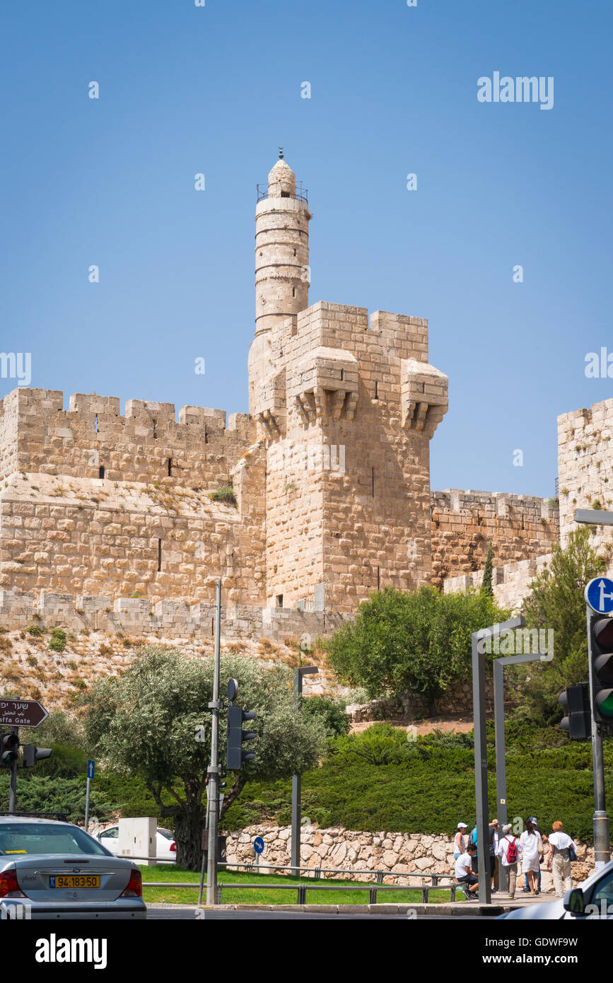 Israel Jerusalem City Wall Tower of David Citadel from City Center ...