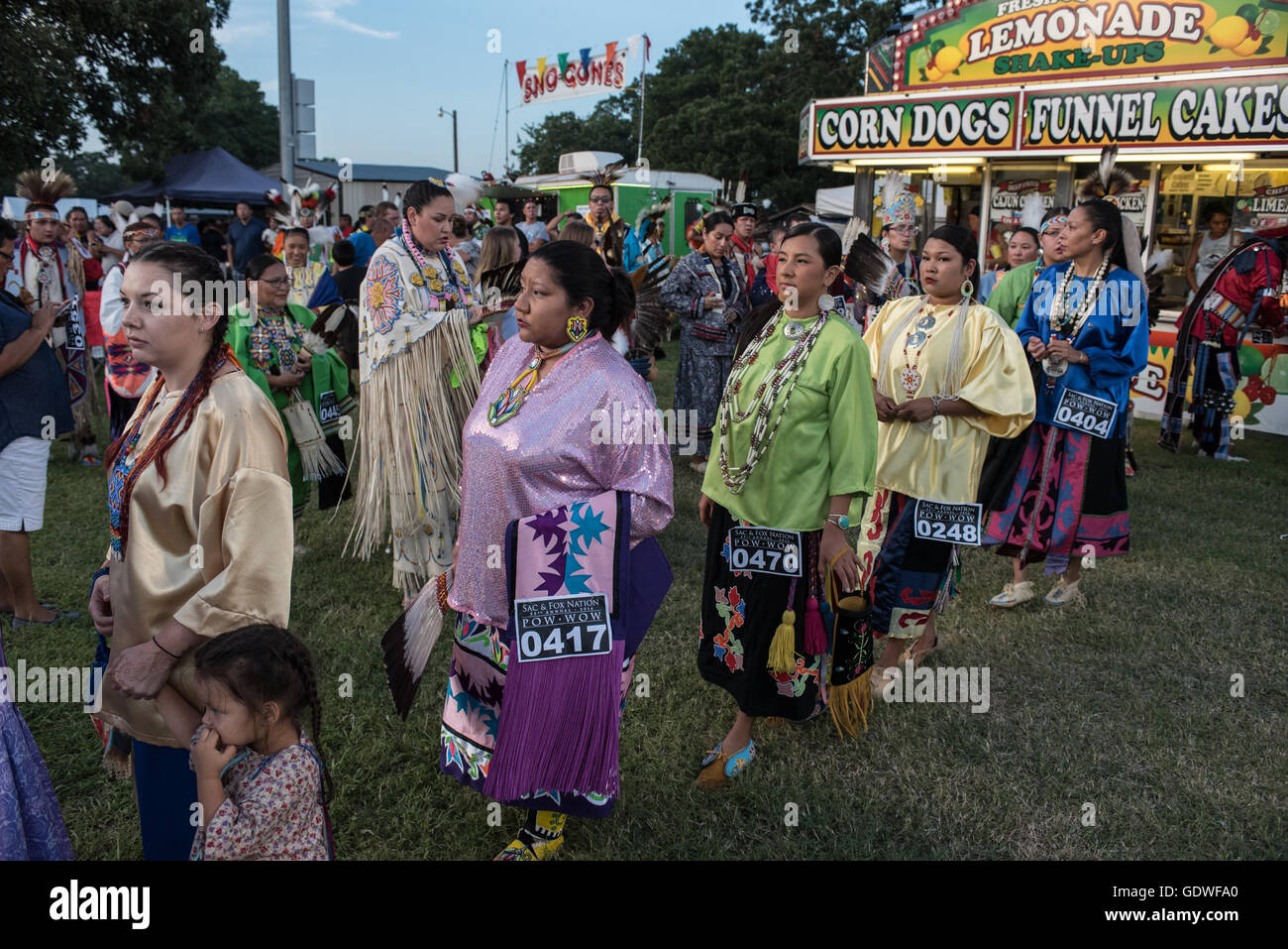 Native American women dancers during Sac & Fox nation Pow-wow, Stroud ...