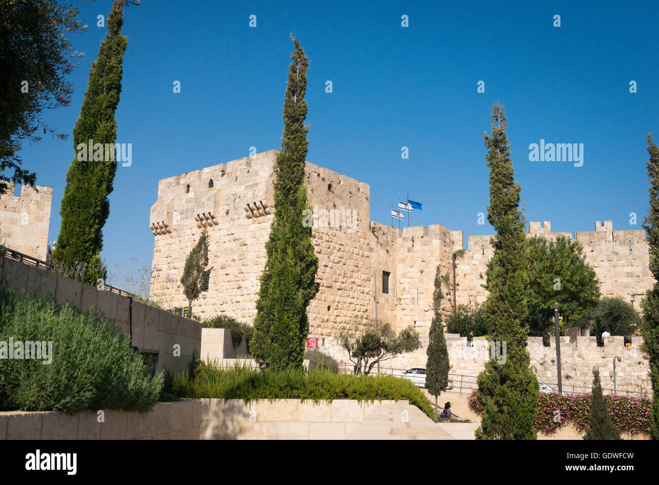 Israel Jerusalem City wall Jaffa Gate from City Center Centre Stock ...